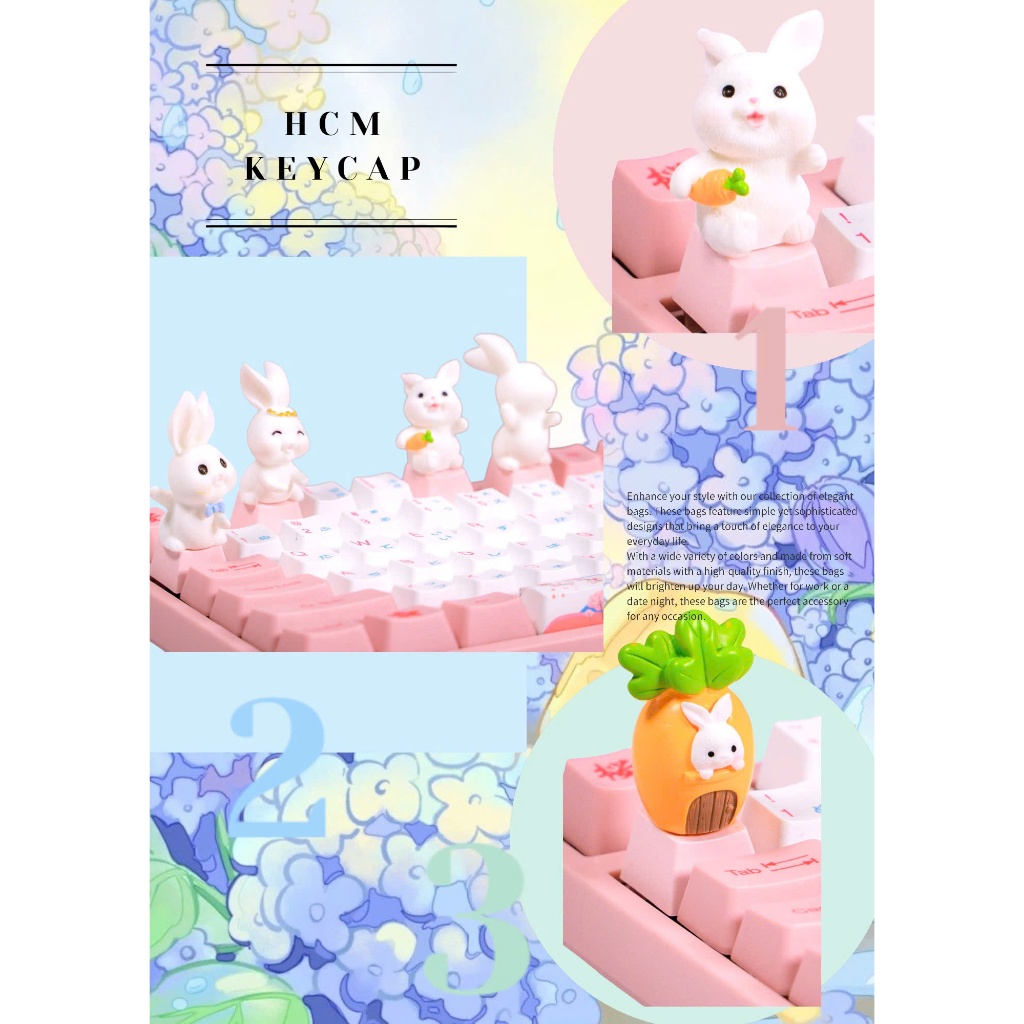 Odd mechanical keyboard button R4 PBT rabbit family keycap part 3 ...
