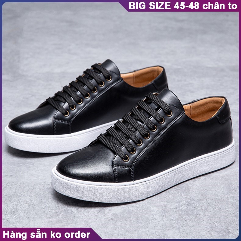 Genuine leather casual sneakers, big size sneakers 45 46 47 48 for men ...