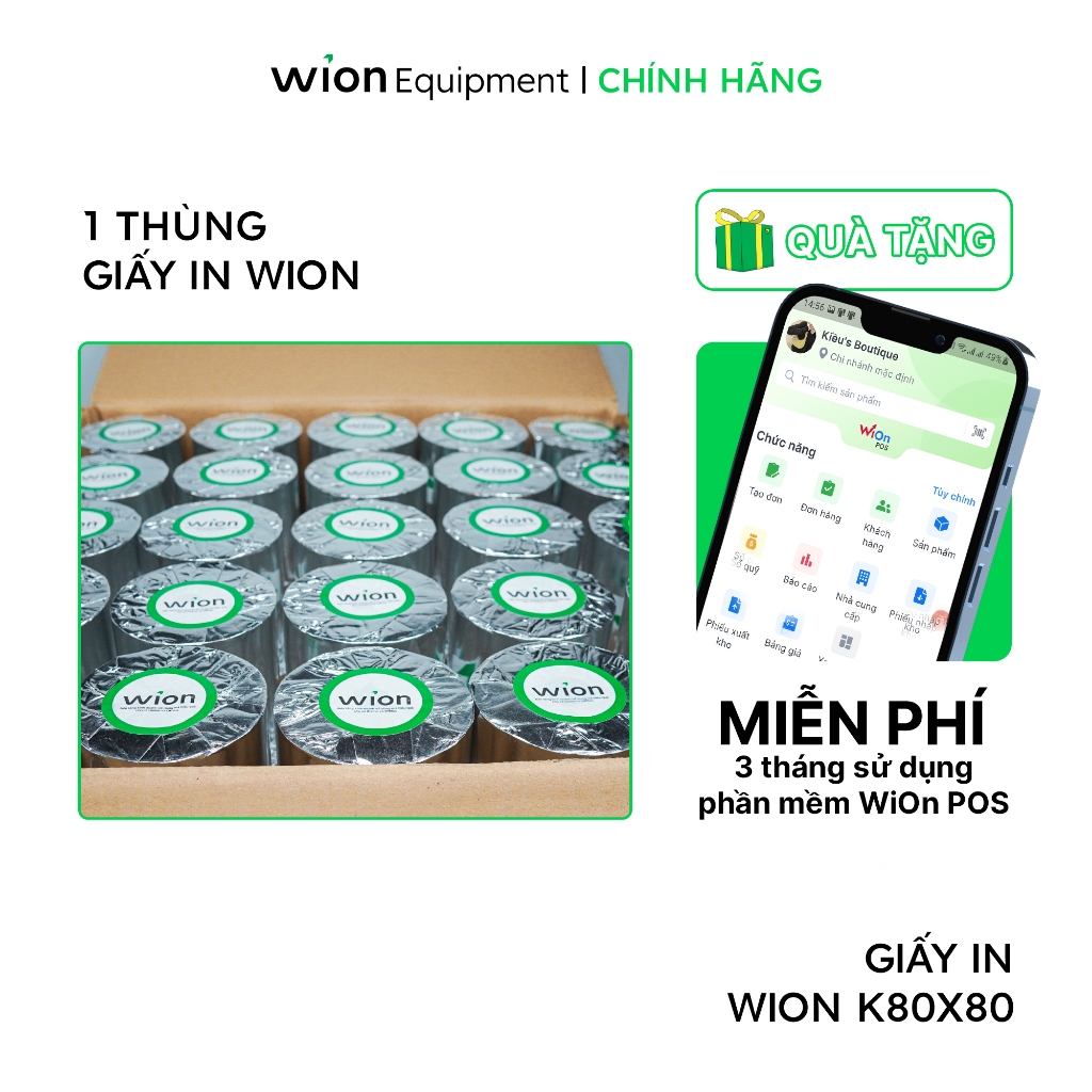 Carton of bill printing paper K80x80 WION gives away 3 months of using ...