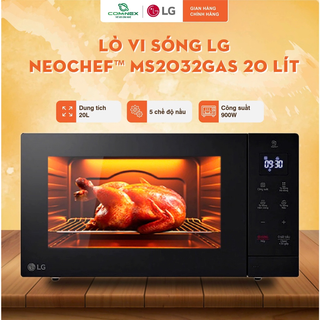 Lg NeoChefTM Microwave Oven, Black MS2032GAS, 20 liters, capacity 700W ...