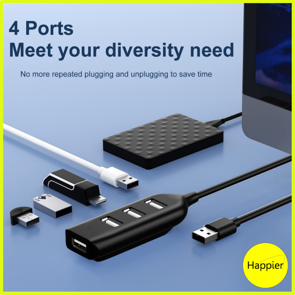 Usb Splitter Convenient 4-Port USB HUB Extender for PC Laptop | Shopee ...