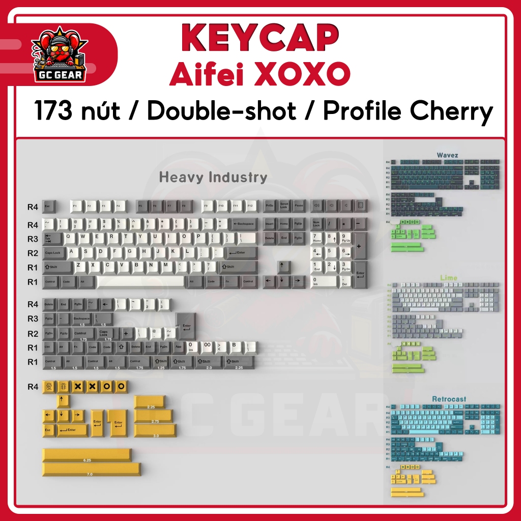 Aifei XOXO Keycap, CMK Aifei Heavy Industry Wavez Lime Retrocast Keycap ...