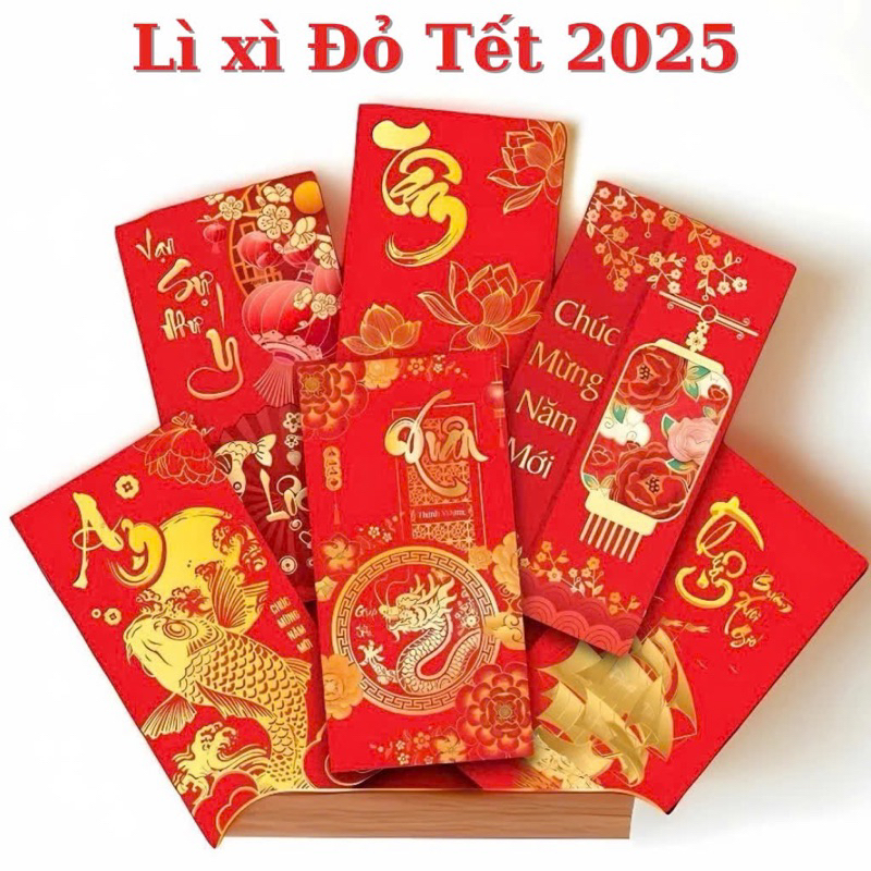 10 Red Paper Red Envelopes CNY 2025 Traditional Red Envelopes with ...