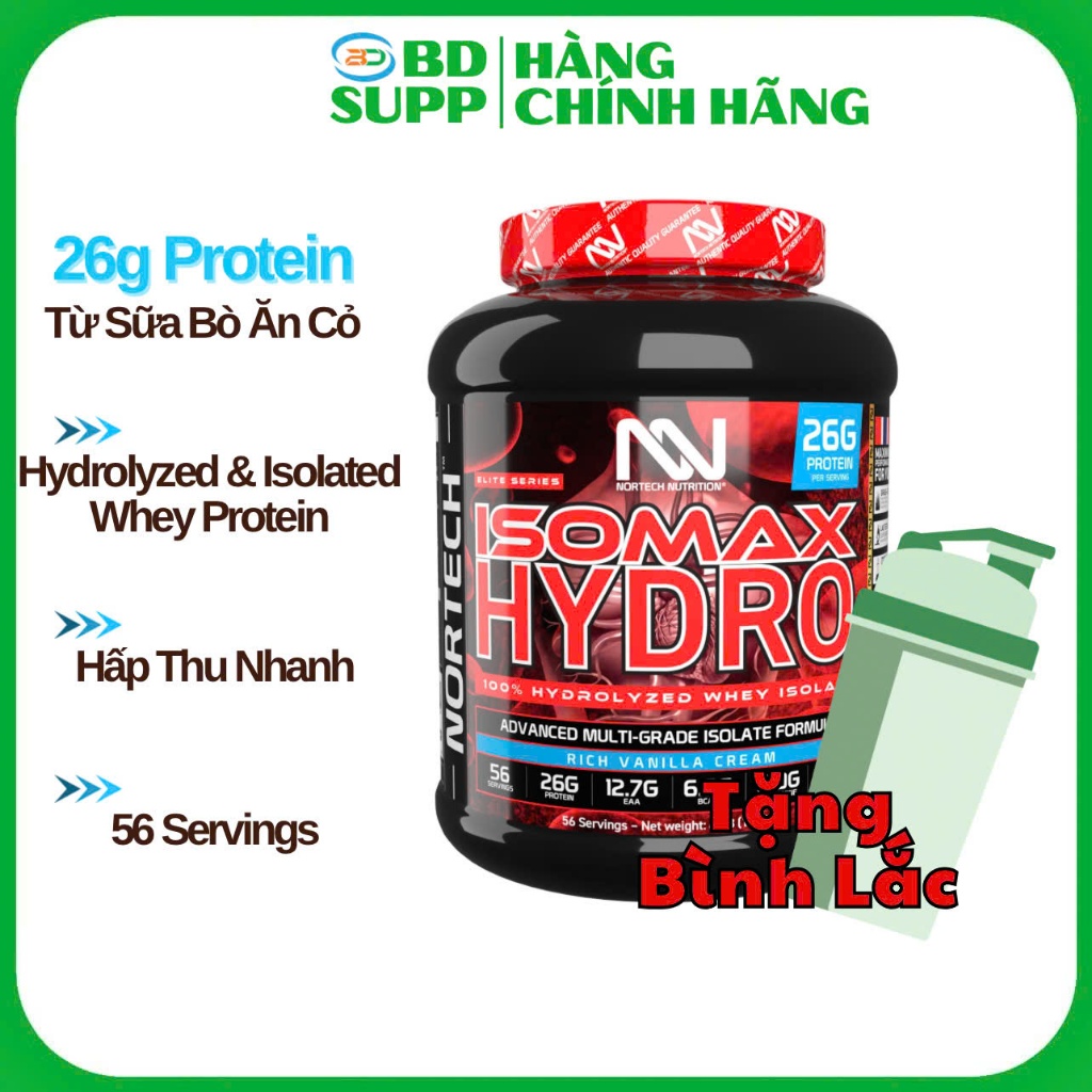 Nortech ISOMAX HYDRO Whey Protein Hydrolyzed & Isolate 4Lbs, 56 Dosages ...