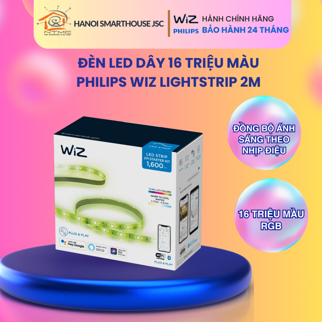 Philips WiZ Lightstrip Starter Kit Smart LED String Light 2m - 16 ...