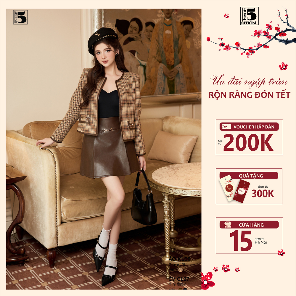 Set Jacket with leather trim, 2 faux pockets with buttons KL08 and ...