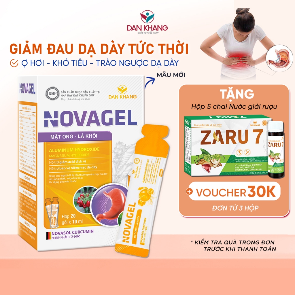 Novagel Dan Khang instant stomach pain relief drink package - Box of 20 ...