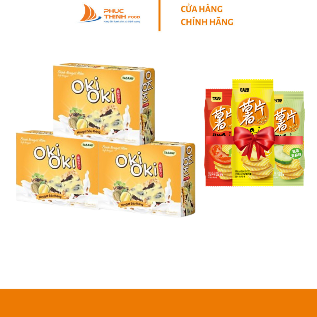 [Free Potato snack] Combo of 3 Boxes of Oki Oki Durian Nougat Cake 240g ...