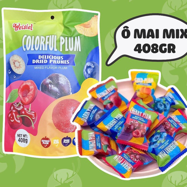 Omai Mix Blueberry, Peach & Chery C.olorful Plum Pack 408g | Shopee ...