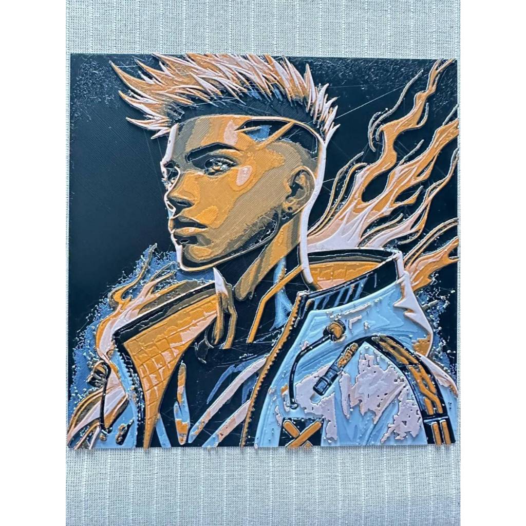 3d Printed Phoenix Painting - Size 20x20cm - Hueforge Effect - Valorant ...