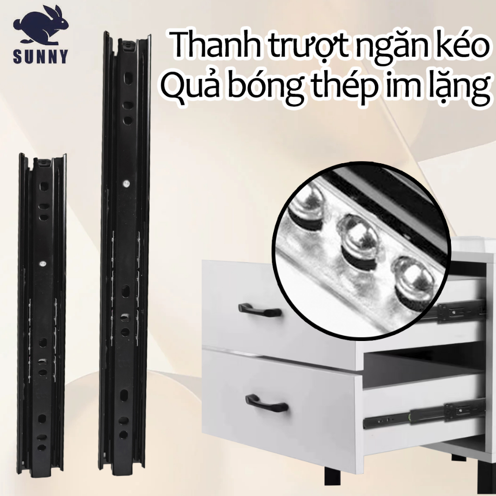 Set of 2 drawer sliding rails - 35 drawer ball rails, Drawer sliding ...