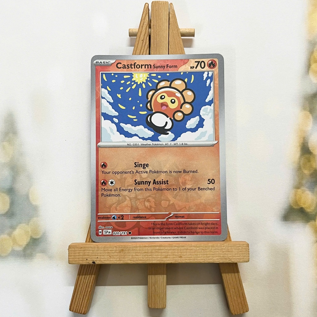 Pokemon Castform Sunny Form 020/191 picture card - Genuine English Surging Sparks Common Reverse ...