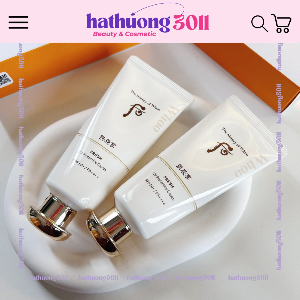 [60ml] Whoo Fresh Sun Cream SPF 50+/PA+++ | Shopee Malaysia