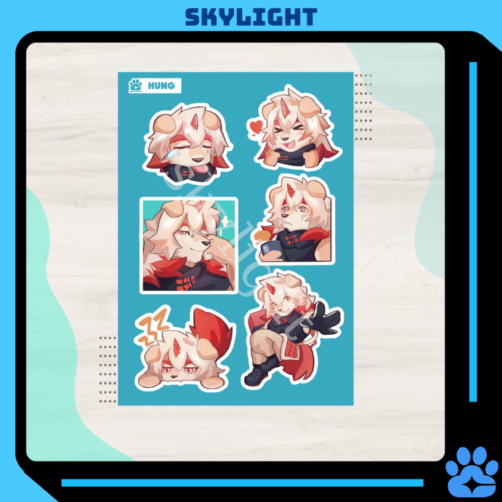 No.19 HUNG 2 - Arknights - Sticker Furry Sheet A6 Waterproof Decal ...