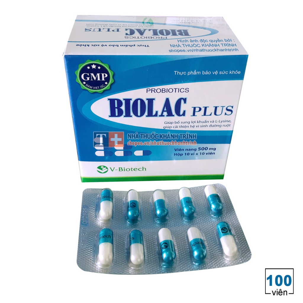 (100 Tablets) Biolac Plus probiotic supplements 3 strains of digestive ...