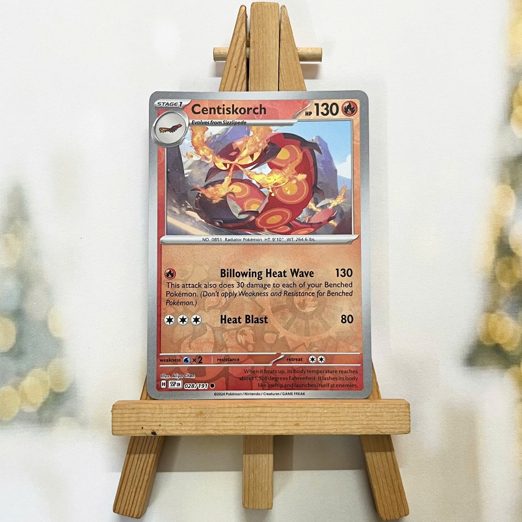 Pokemon Centiskorch Picture Card 028/191 - Genuine English Surging ...