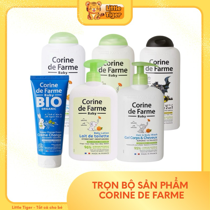 Complete set of Corine de farme anti-diaper and deodorant diaper changing cream, shampoo for ...