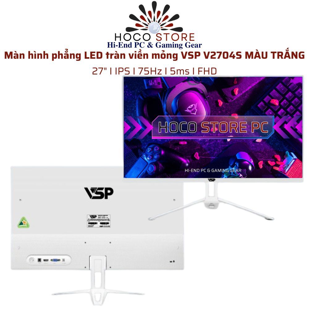 Vsp V2704S thin edge-to-edge LED computer monitor 27inch / 75HZ / 5ms / IPS /Full HD l Hoco ...