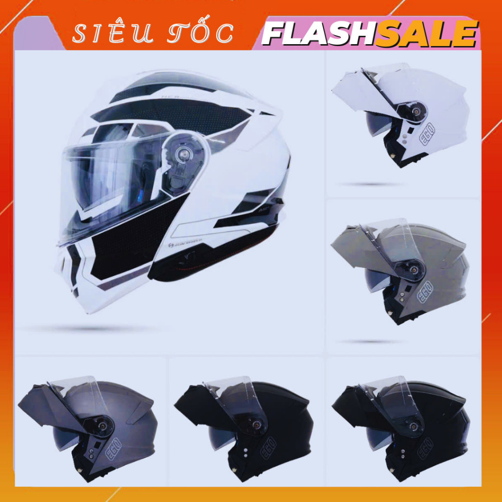 Genuine Ego E91 full-face helmet with 2 flip-jaw glasses | Shopee Malaysia