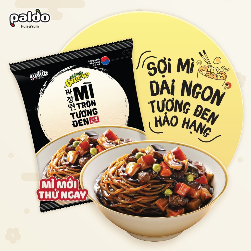 5 packs of Koreno Paldo Korean Black Bean Noodles - Koreno Jjajangmen ...