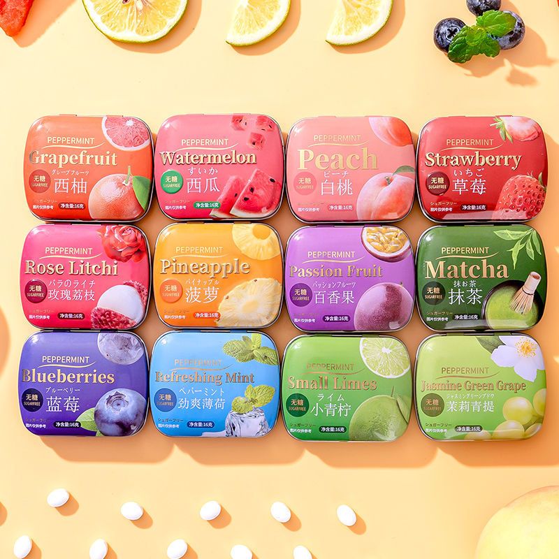 Sugar-free Fruit Flavored Mint Lozenges Iron Box | Shopee Malaysia