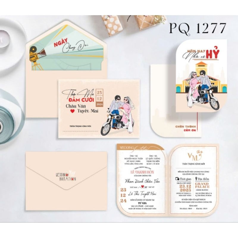 Wedding invitations with printed content as shown in the photo, combo ...