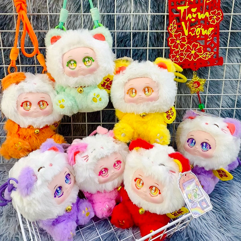 Cute Baby Three Lucky Cat Teddy Bear Size 16cm - Very Cute Baby Three ...