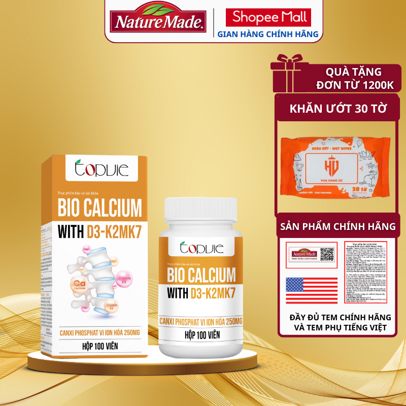 Calcium tablets D3k2 Mk7 Topvie Bio calcium with D3-K2Mk7 box of 100 ...