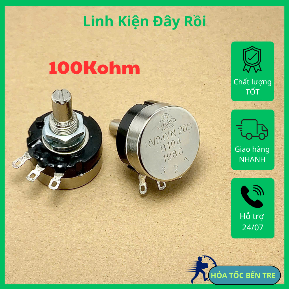 One-turn rheostat potentiometer with scale knob RV24YN20S B104 100KR ...