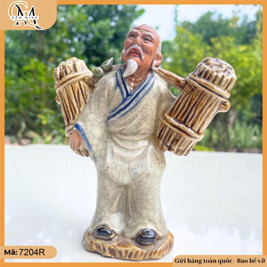 Crafted enamel woodcutter statue, 16cm high old woodcutter statue ...