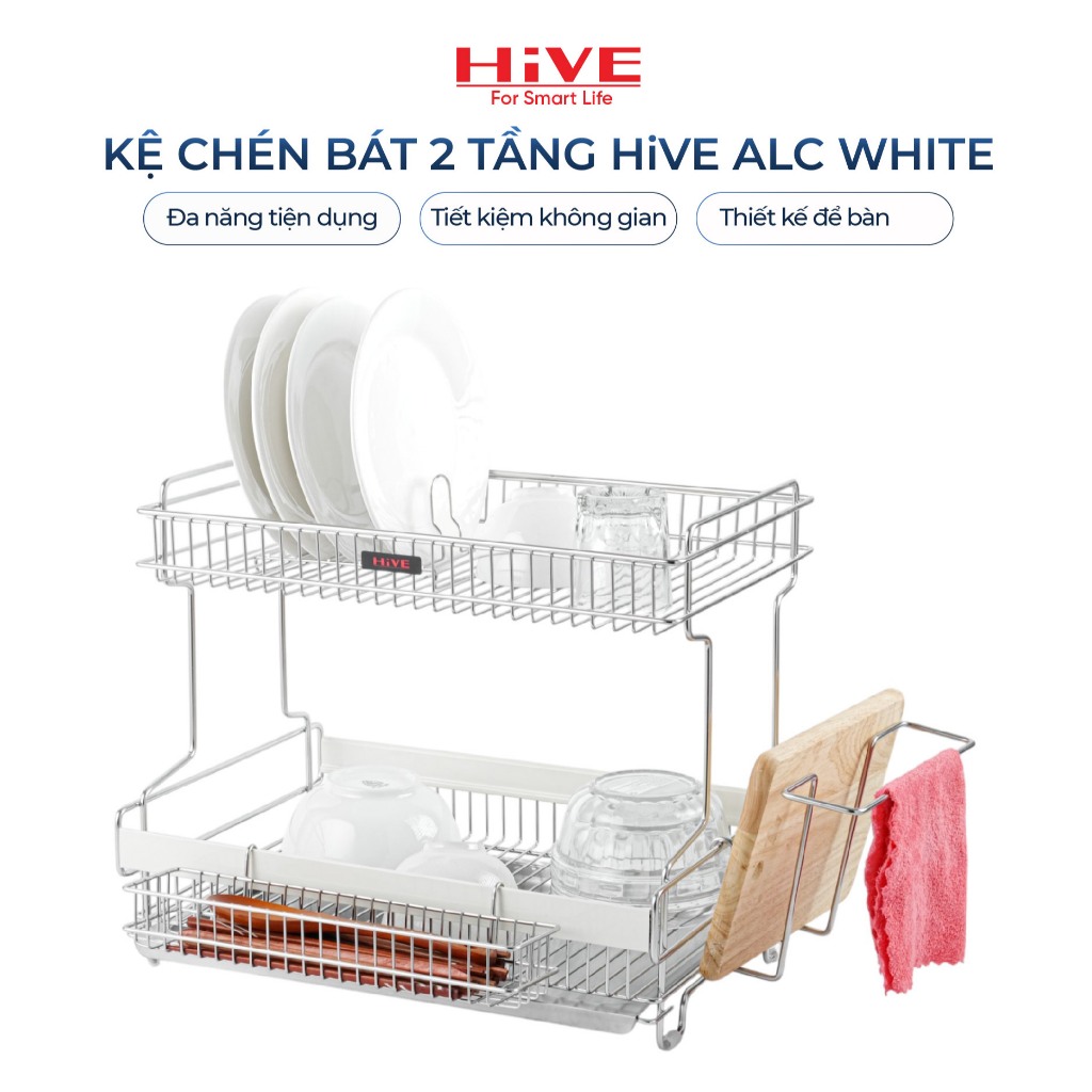 Hive ALC 2-tier White stainless steel dish rack, high quality Korean ...