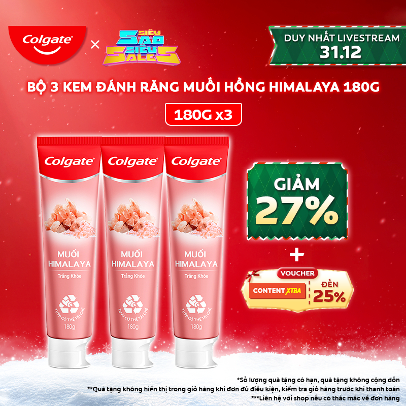 [SSSS] Set of 3 natural Colgate toothpaste from Himalayan pink salt for ...