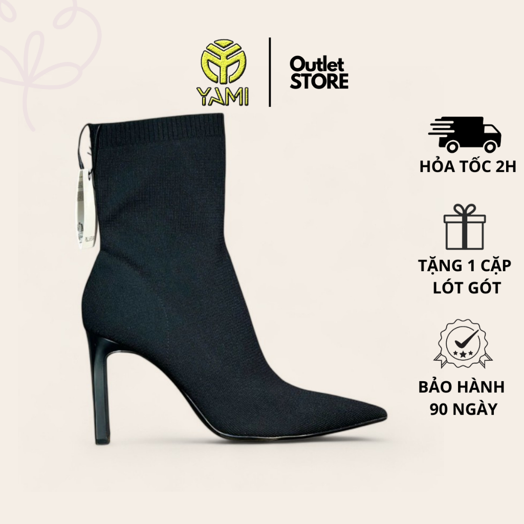 Branded Women's Wool Boots, Black Pointed Toe Flat Heel High Boots ...