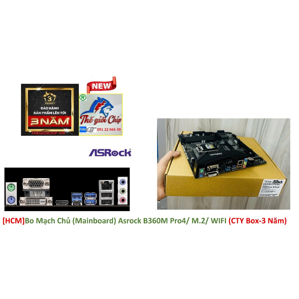 [HCM]Mainboard Asrock B360M Pro4/ M.2/ WIFI (CTY Box-3 Years) | Shopee ...