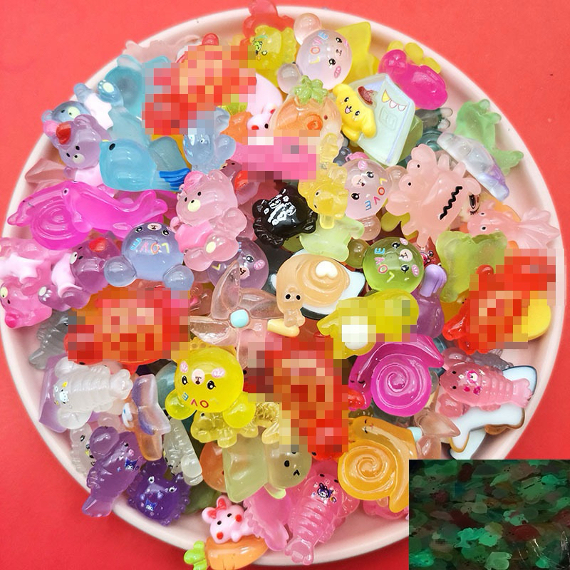 Combo of 100 glowing labubu turtle charms with many cute patterns ...