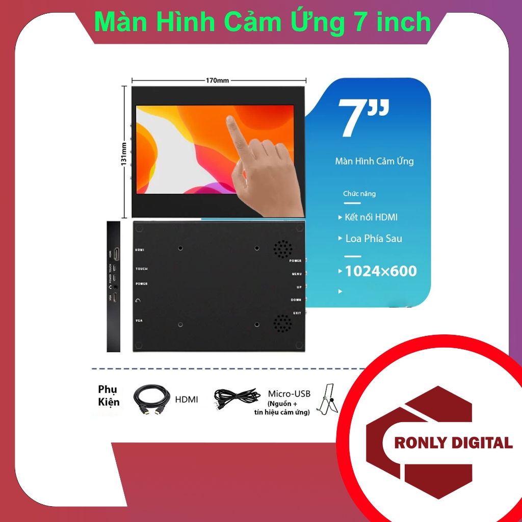 7 inch touch screen, compact, raspberry pi, camera monitoring, high-end ...
