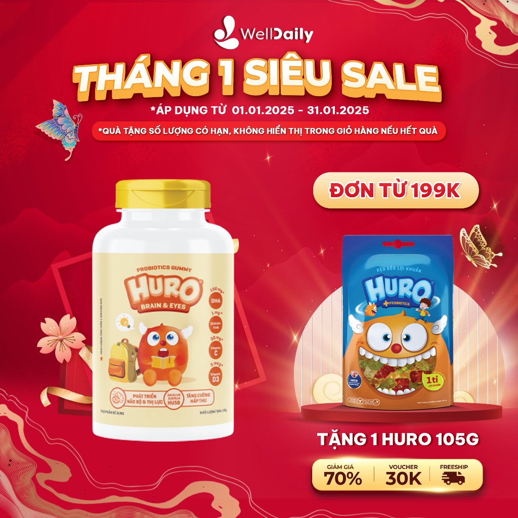 Brain development Vitamin gummies & reduce eye fatigue caused by blue light HURO (168g jar ...