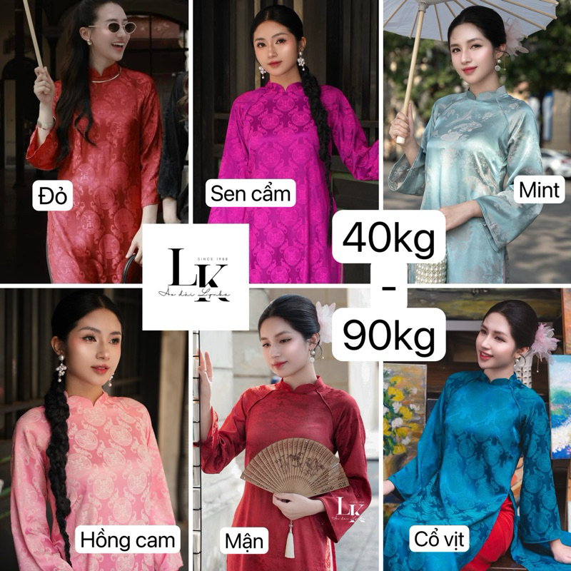 Marigold ao dai, straight brocade ao dai, soft silk, big size ao dai 90kg/ aodailynka88 | Shopee ...