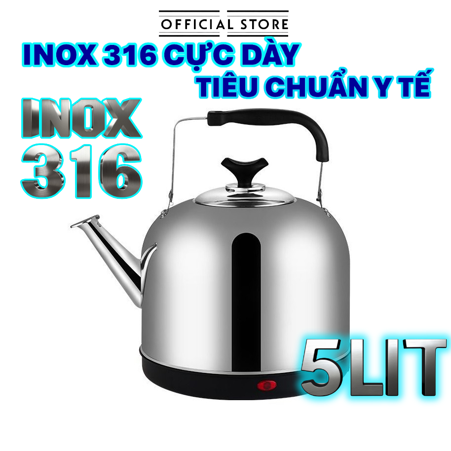 5 Liter 316 Stainless Steel Kettle - Super Durable, Super Safe, Instant Boiling | Shopee Malaysia