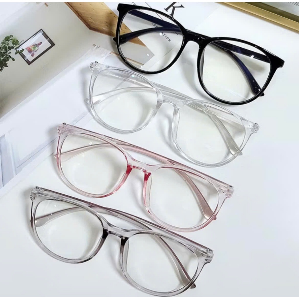 Transparent Plastic Frame Glasses HN001 | Shopee Malaysia
