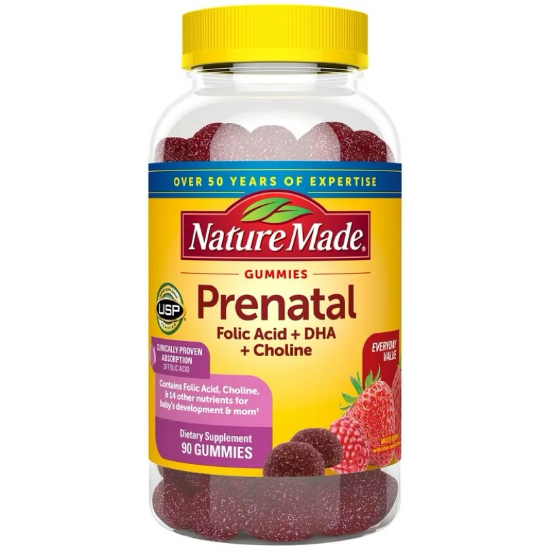 Nature Made Prenatal Gummies FoLic Acid +DHA+ Choline 90v | Shopee Malaysia