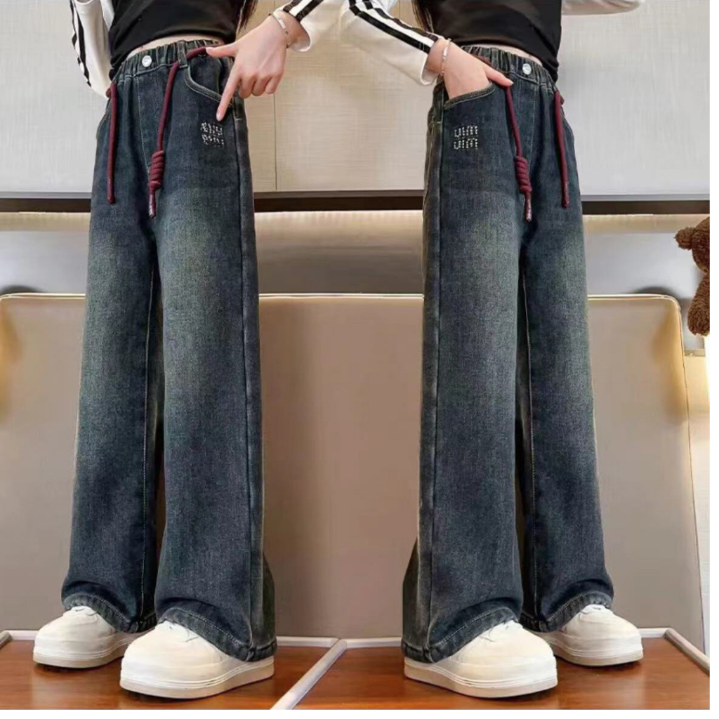 M9 Nhat Ha Kids girls' jeans, sizes from 14-45kg, soft denim wide-leg ...