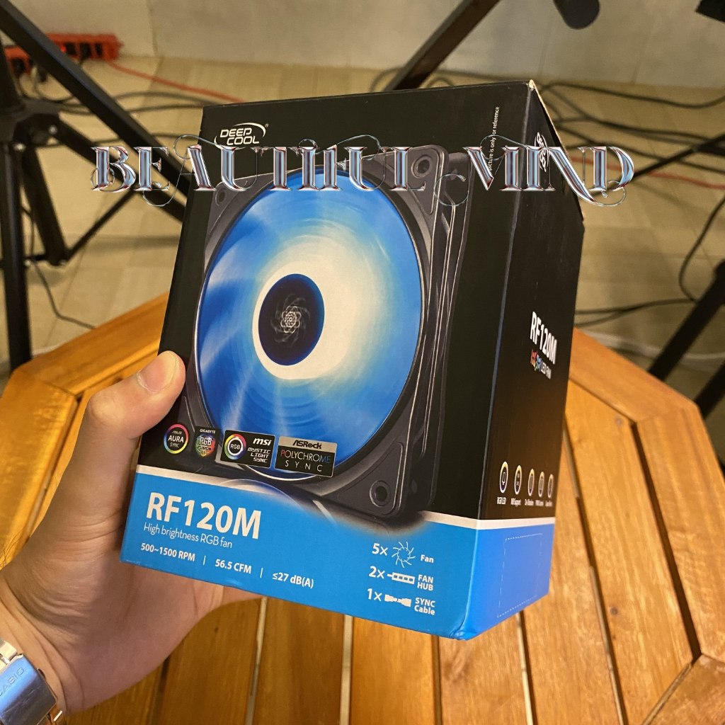 Set of 5 radiator fans with RGB LED DeepCool RF120M 5 in 1 1500 RPM ...