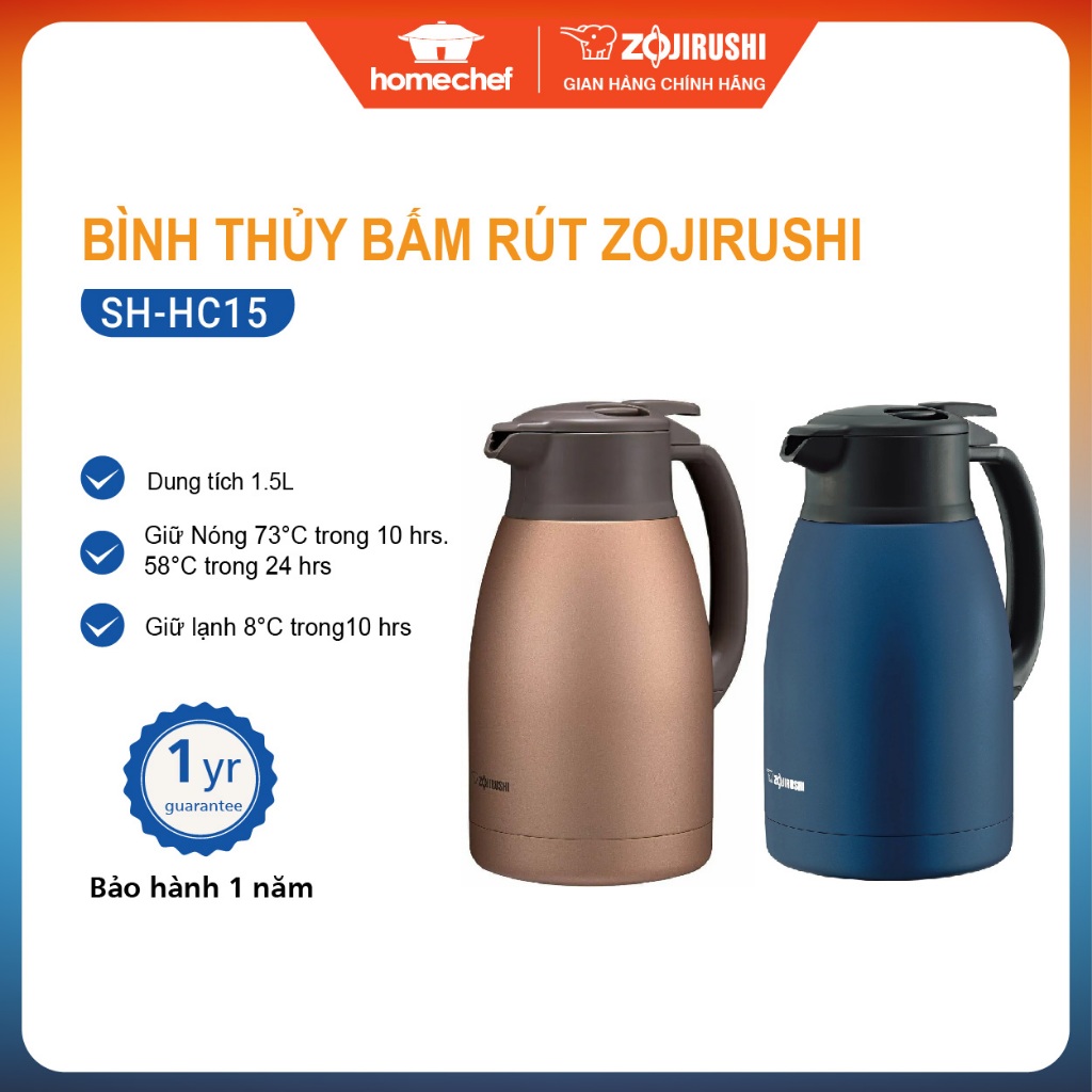 Zojirushi 1.9L SH-HC19-NU push-pour hot and cold thermos, keeps heat for 1 year genuine | Shopee ...
