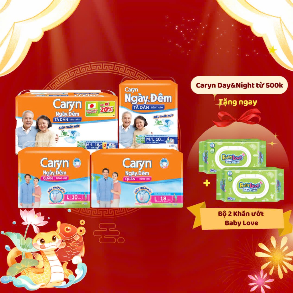 [FREE Wet TOWEL] Caryn Day & Night Super Absorbent Adult Diapers M/L10 ...
