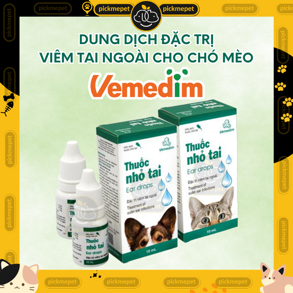 Ear drops to Reduce External Otitis for Dogs and Cats 10ml - Vemedim ...