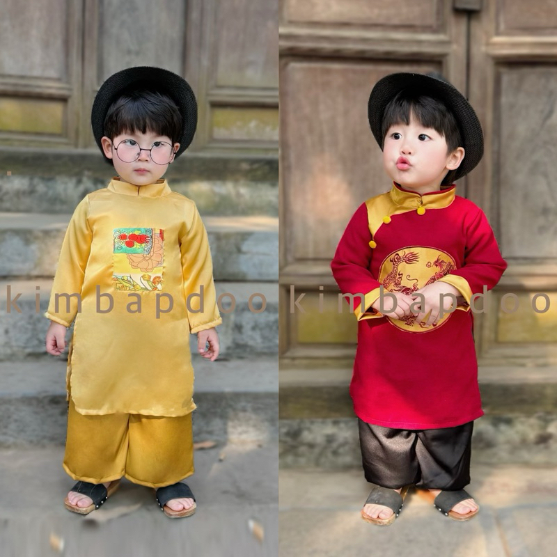 Modern ao dai for boys - ao dai for children with mixed colors ...