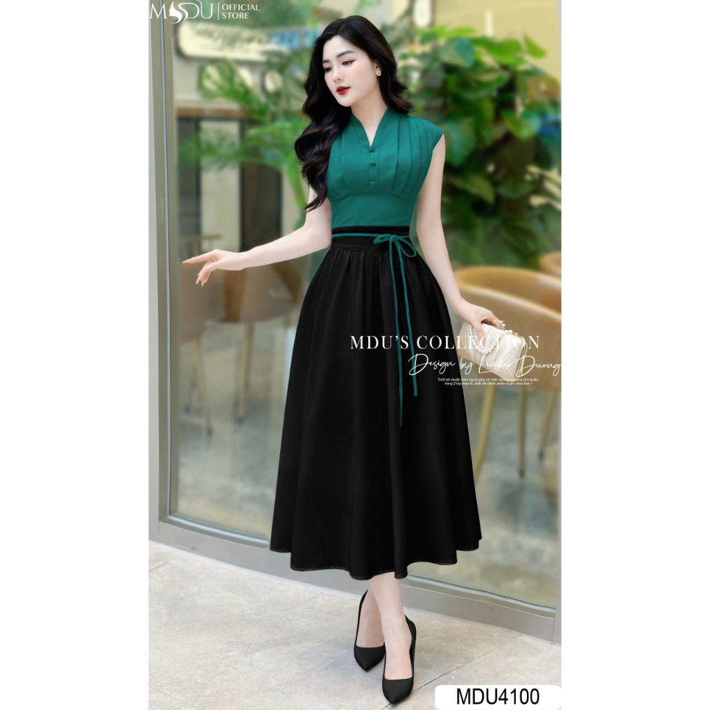 Korean Mango Dress MDU4100 Eye-catching Pleated Chest and Waist Design ...