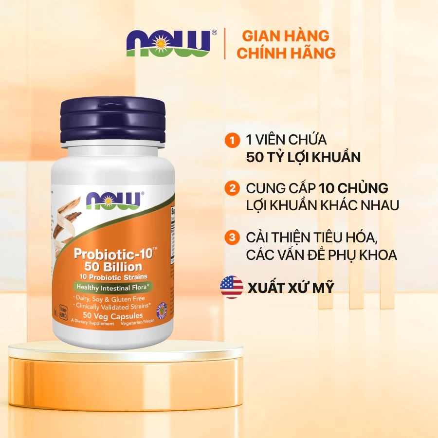 Now Probiotic 50 Billion 10-strain Probiotic (50 tablets) contains 50 ...