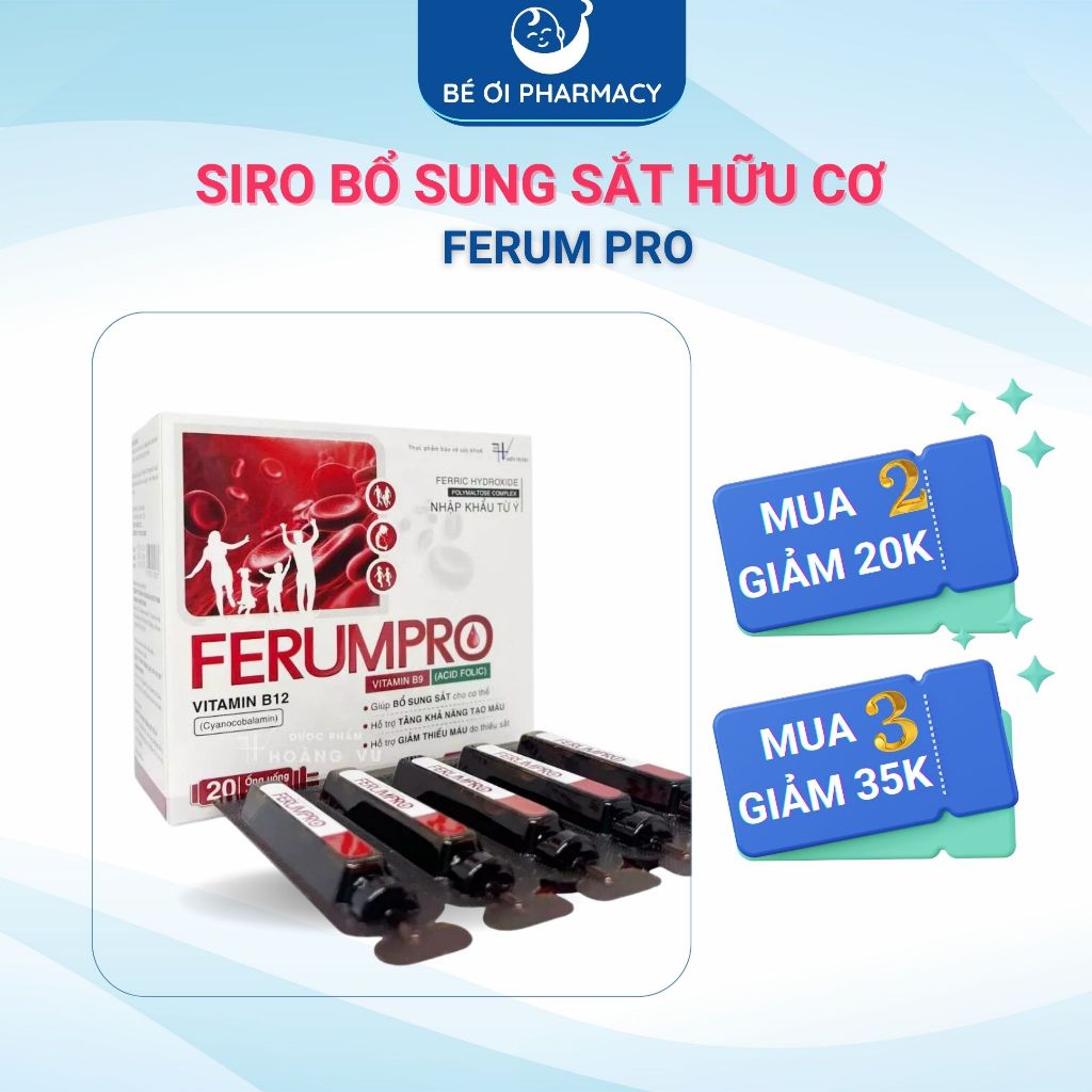 Ferum PRO Organic Iron Supplement Syrup - Supports hematopoiesis ...